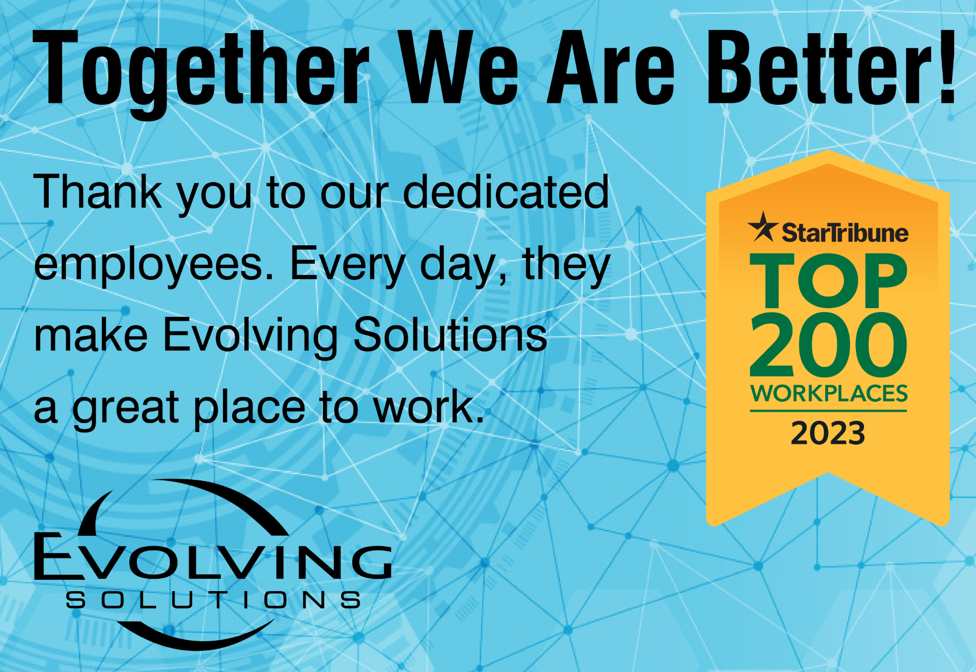 Evolving Solutions Recognized as a 2023 Minnesota Top Workplace ...